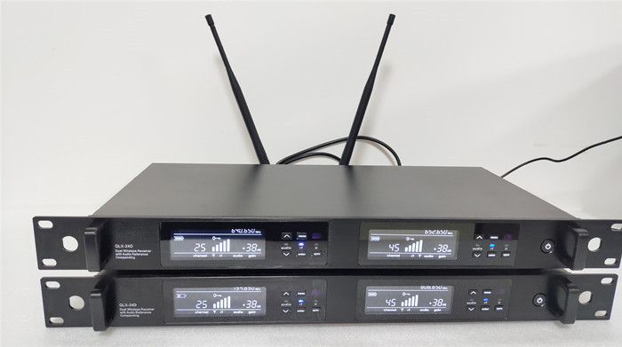 QLX-24D True Diversity uhf dual channel wireless headset microphone for ...