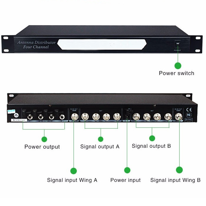 TKG845 400 meters 500-950MHz 4 Channel Antenna Distributor directional ...
