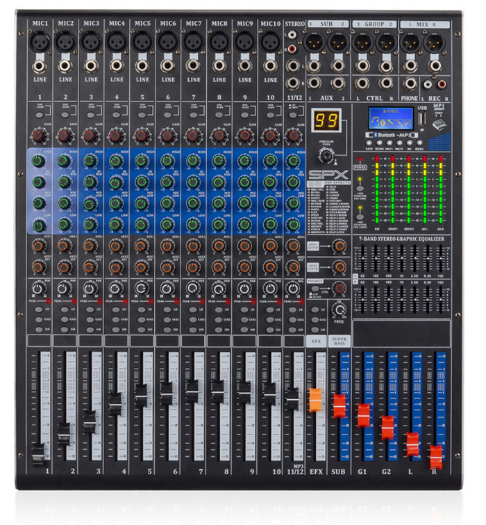 99 effects programs MP3 USB 12 channel B12 sound mixer analog mixer ...